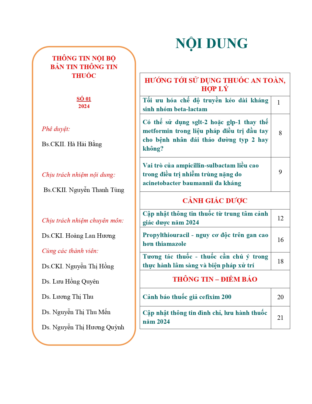 Bản tin thông tin thuốc